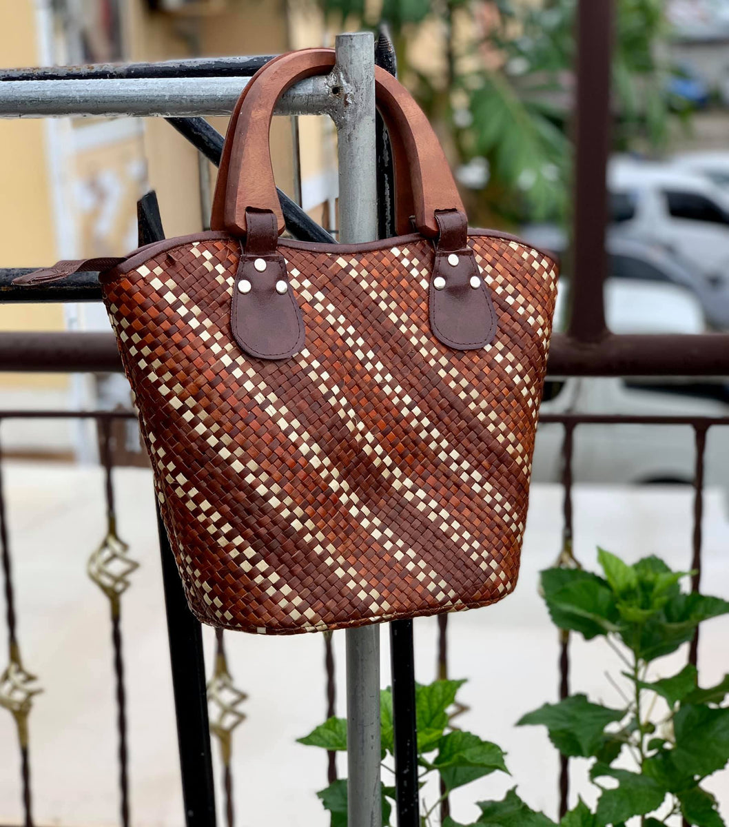 Handwoven pandan bags