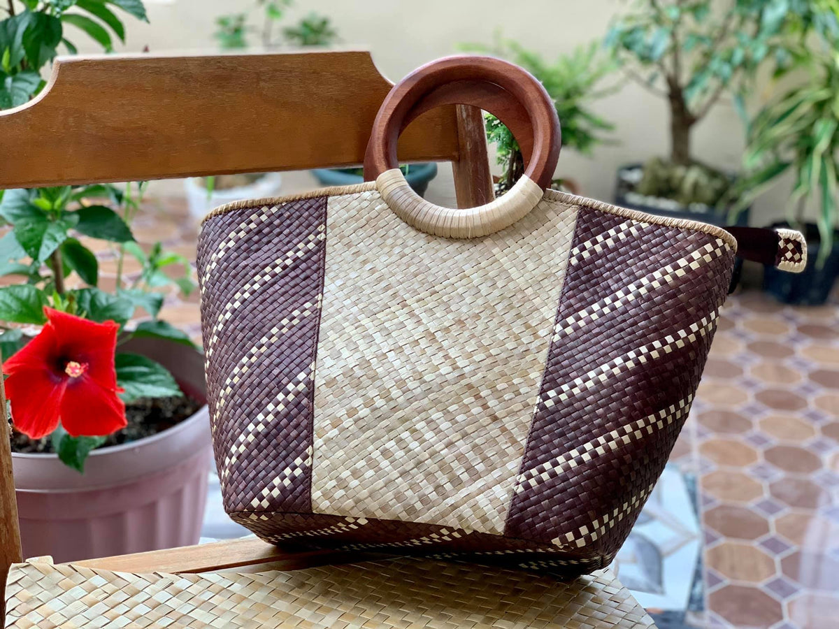 Handwoven pandan bags