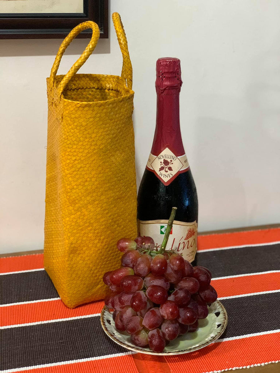 Handwoven sabutan wine bags