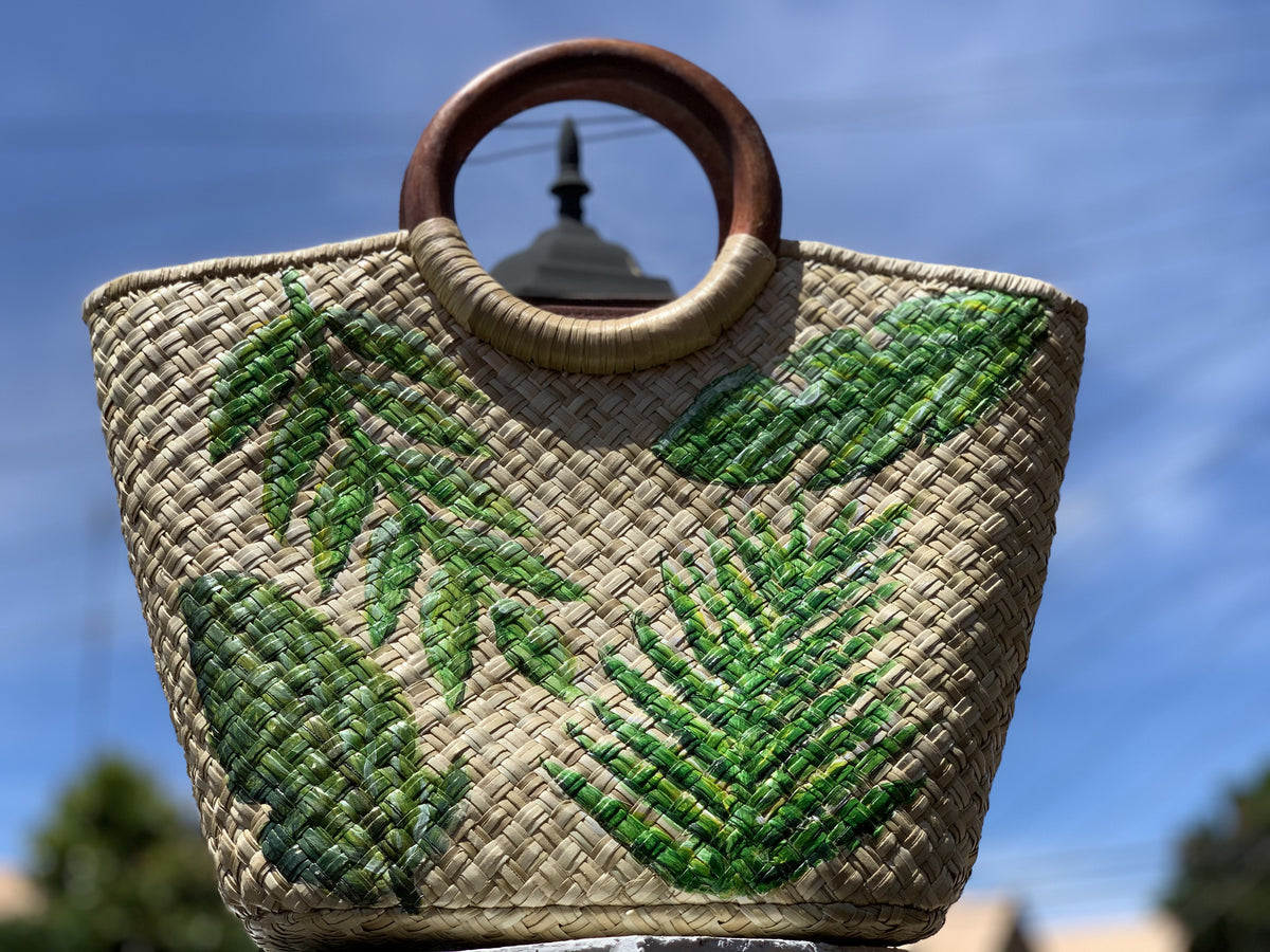 Hand-painted pandan bag