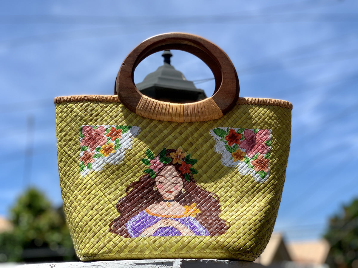 Hand-painted pandan bag
